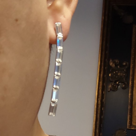 Swarovski | Jewelry | Swarovski Silvertone Primetime Crystal Earrings ...